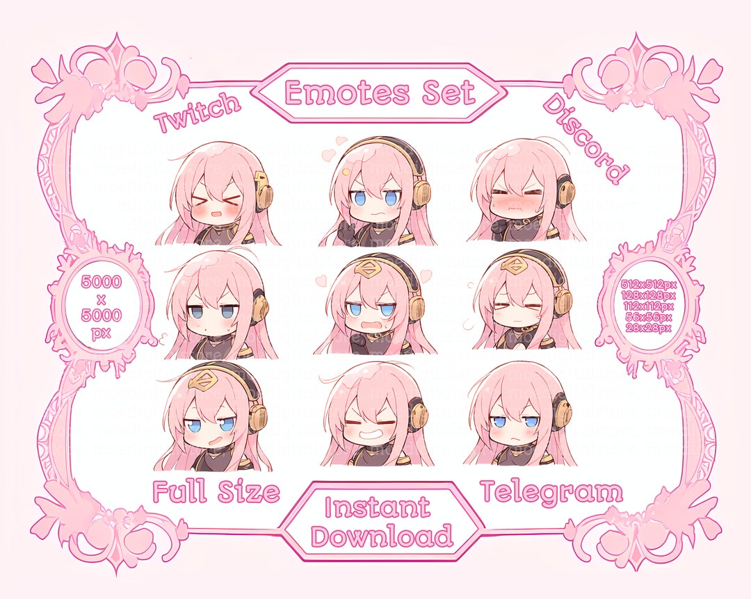 PNG Files Cute Virtual Singing Idol Girl Anime Reaction Emotes Twitch ...