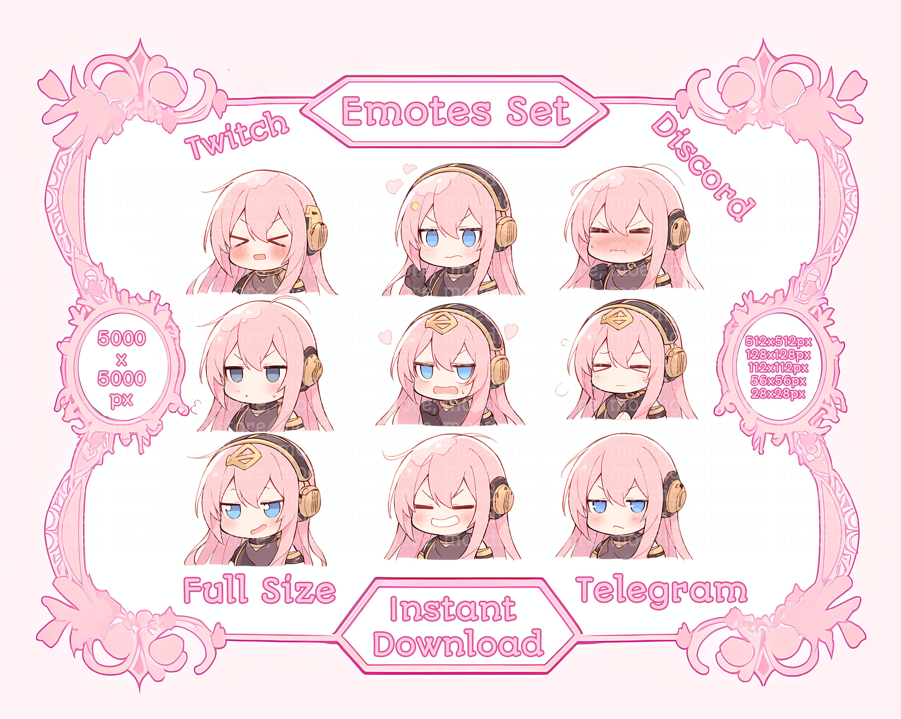 PNG Files Cute Virtual Singing Idol Girl Anime Reaction Emotes Twitch ...