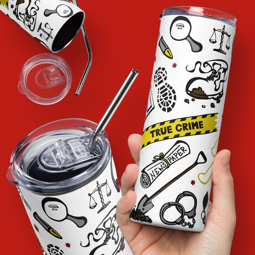True Crime Lover Color Doodles Stainless Steel Tumbler - Etsy