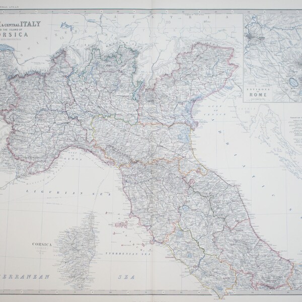 Map of Northern Italy - Etsy