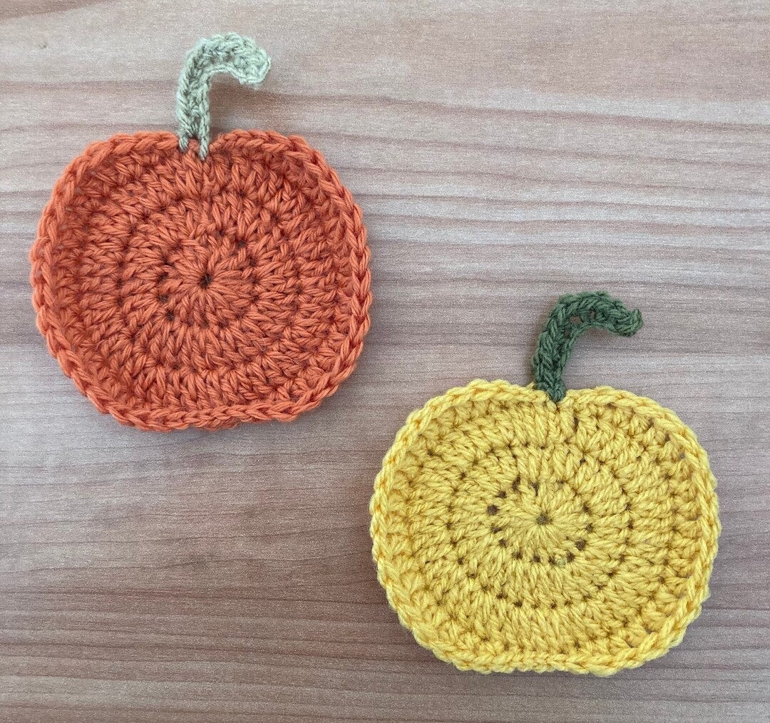 Crochet Fall Pumpkin Coaster, Halloween Coasters, Fall Coasters, Autumn ...