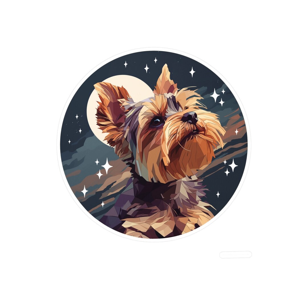 Starry Night Yorkie Vinyl Decal: Retro Y2K Dog Sticker - Etsy