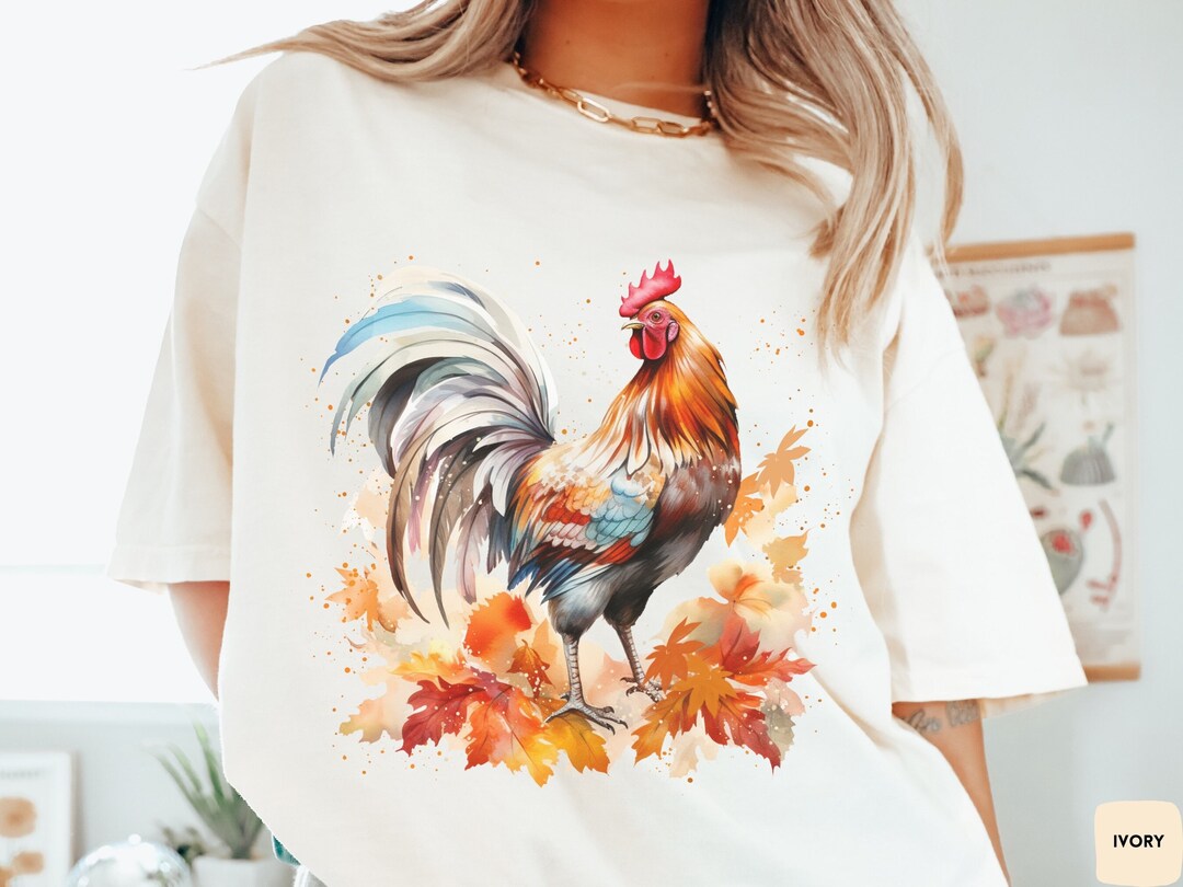 Fall Rooster Shirt, Homestead Rooster Tee, Cute Autumn Rooster Shirt ...