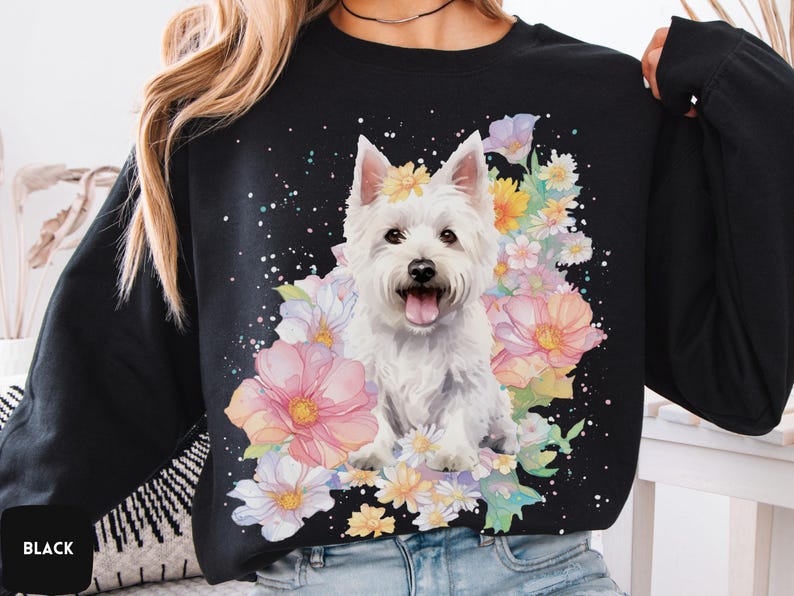Floral Westie Dog Mom Sweatshirt, Spring Terrier Lover Gift - Etsy