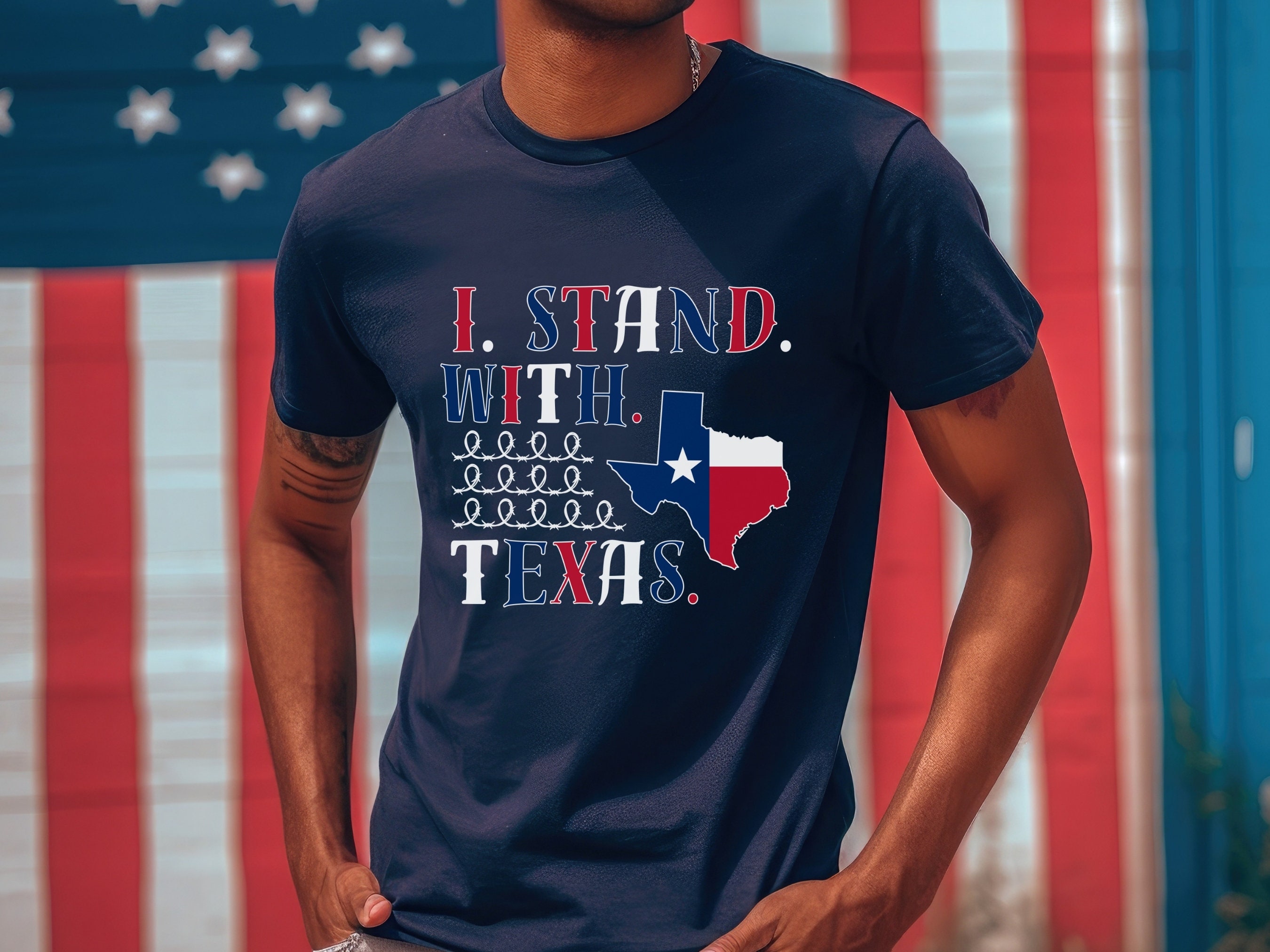 I Stand With Texas Razer Wire Texas Border Shirt, Texas Razer Wire Tee ...
