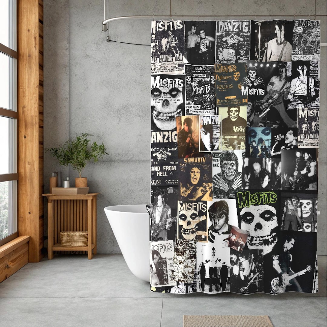 Misfits Shower Curtain | Punk Band Logo Bathroom Decor - Etsy