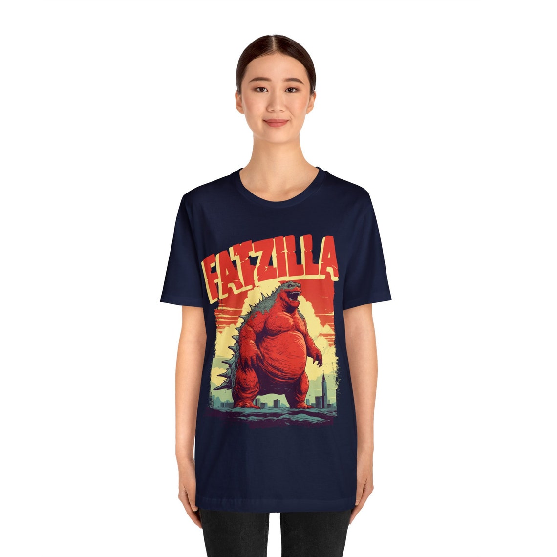 Vintage Japanese Godzilla Fatzilla T-shirt, Godzilla is Fat, Godzilla ...