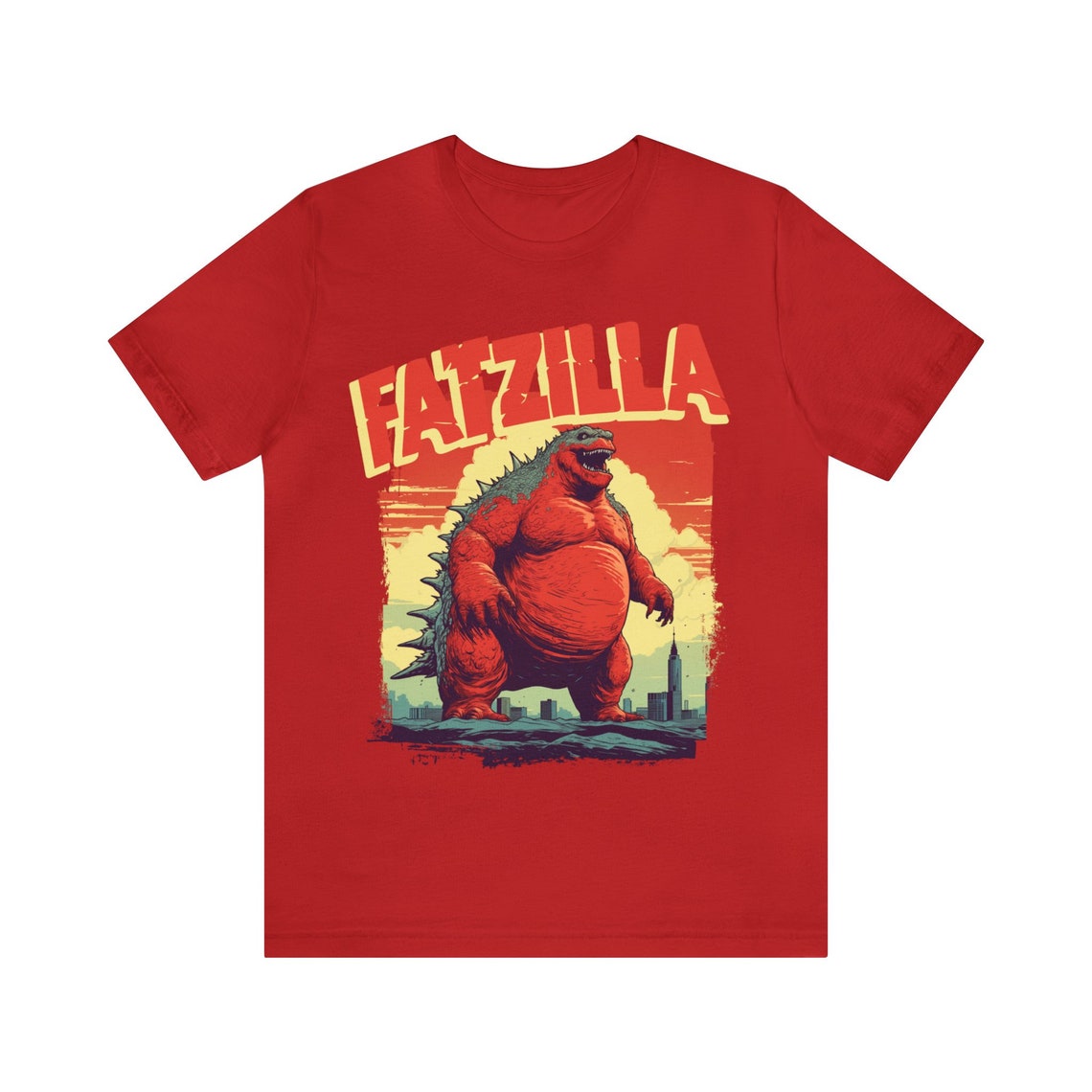 Vintage Japanese Godzilla Fatzilla T-shirt, Godzilla is Fat, Godzilla ...