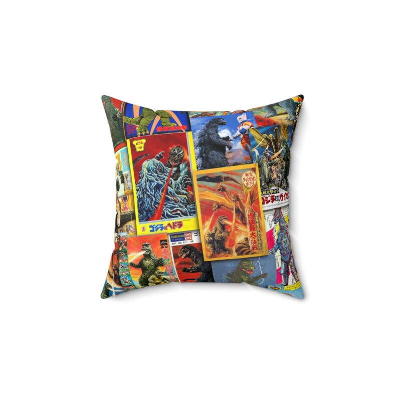 Retro Godzilla Collage Pillow | Movie Poster Cushion - Etsy UK