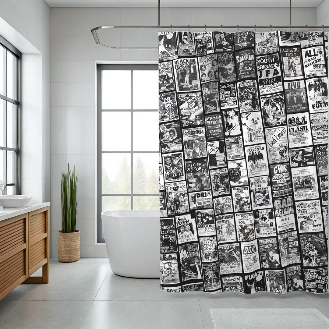Punk Show Flyer Shower Curtain: Hardcore Bathroom Decor - Etsy