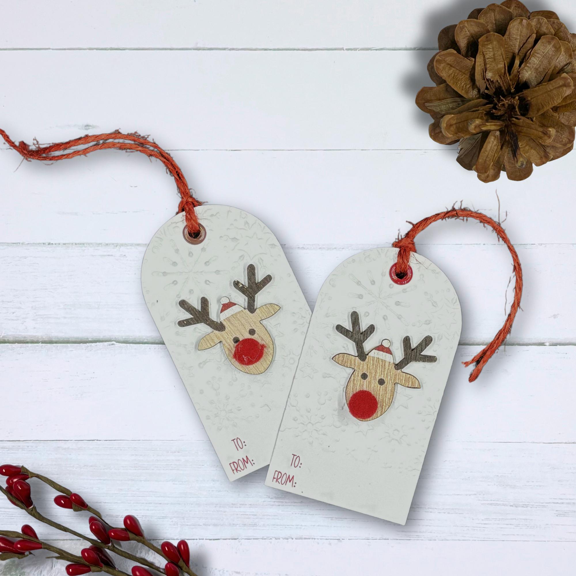 Handmade Reindeer Gift Tags - Embossed Holiday Tags, Set of 6 - Etsy