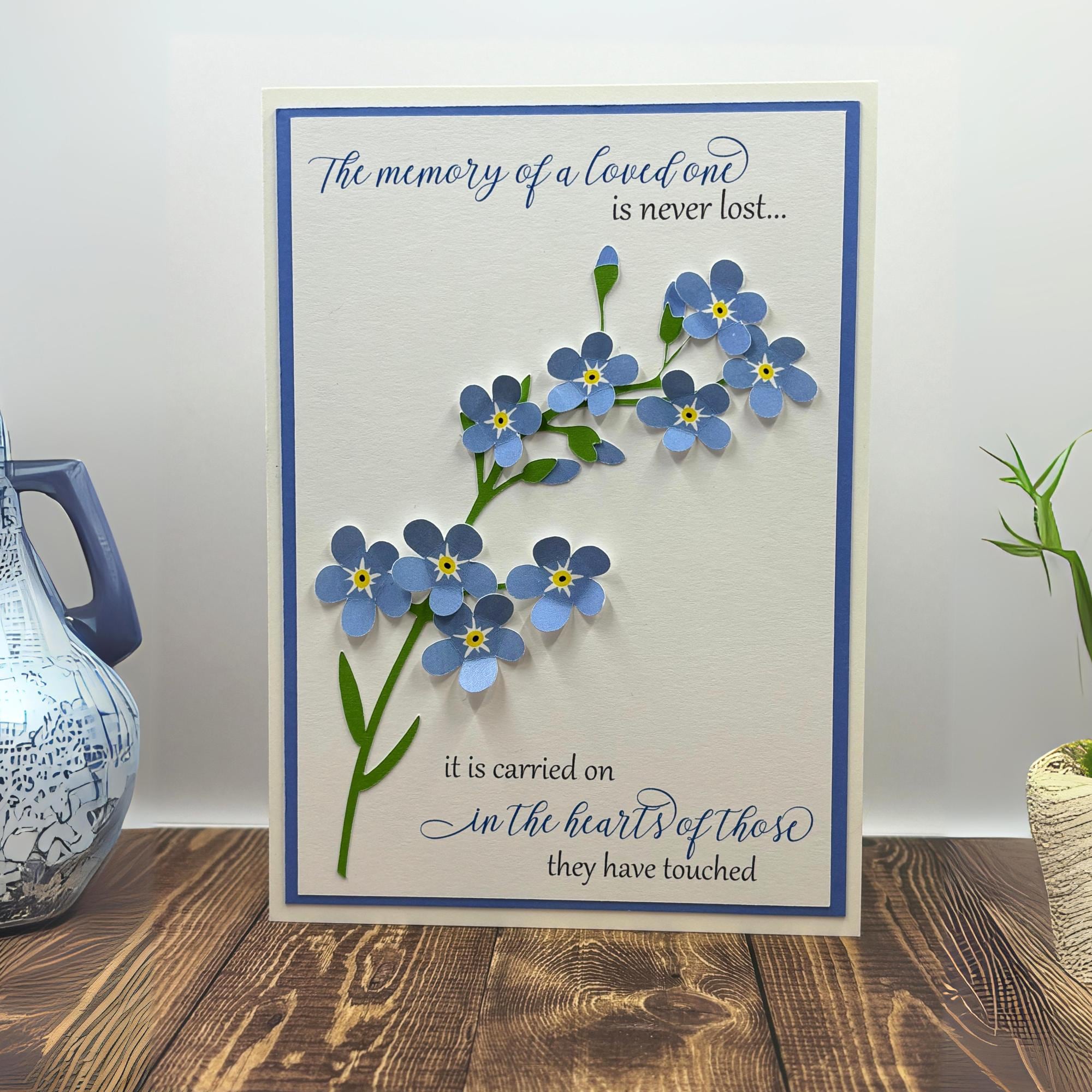 Forget-them-not - 5x7 Sympathy Condolence or Memorial Card for Loss of ...