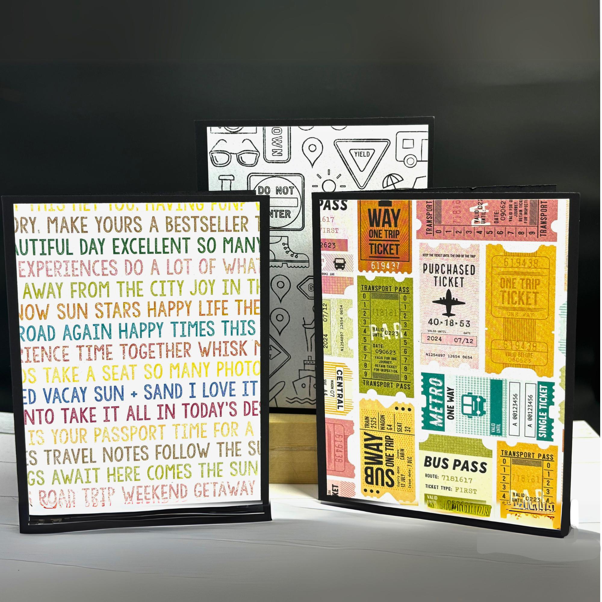 Ticket to Ride - Handmade Blank Folded Note Cards - Set of 6 With ...