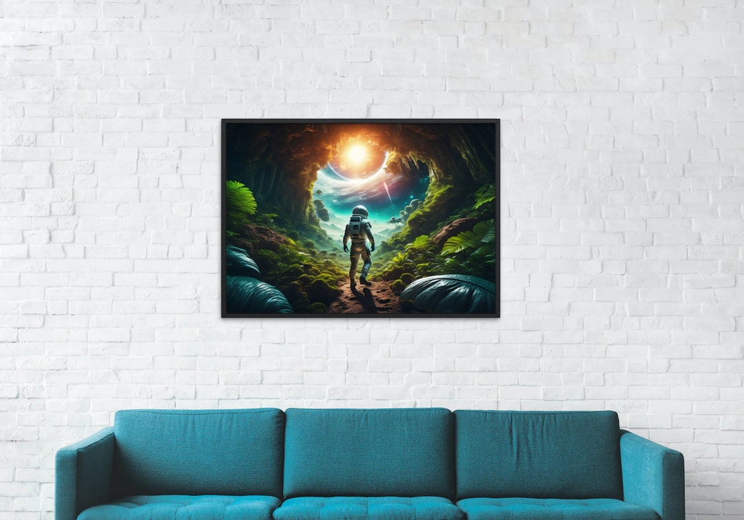 Galactic Wanderer - Astronaut, Space Print, Wall Art, Games Room, Print ...