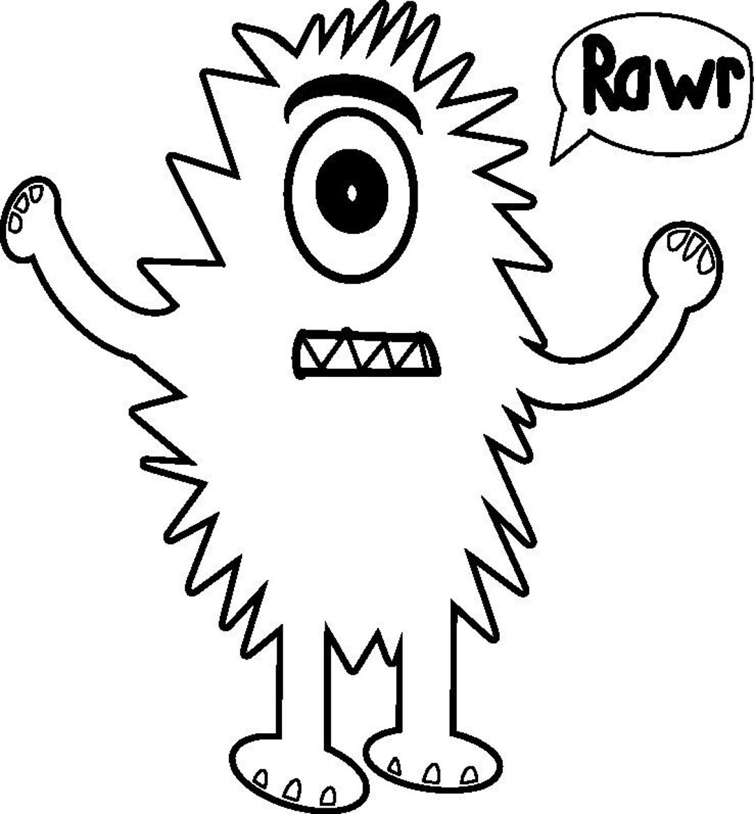 Cute One-eyed Monster Drawing RAWR! .svg .pdf .dxf .png - Etsy