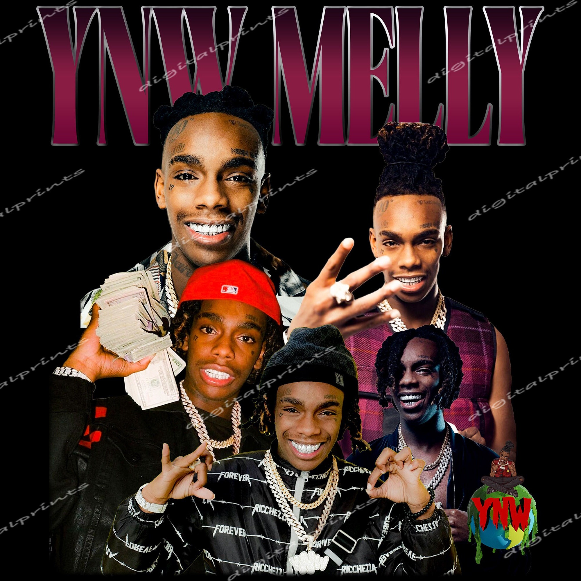 YNW Melly Png / Shirt Design Ready to Print Bootleg T Shirt - Etsy