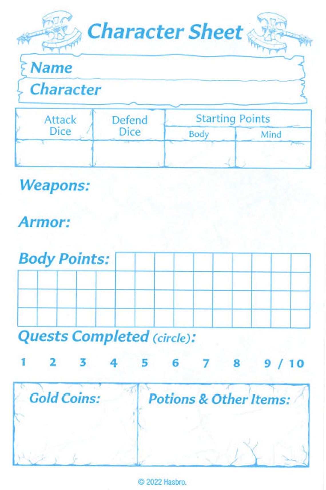 Heroquest Map and Character Sheets - Etsy