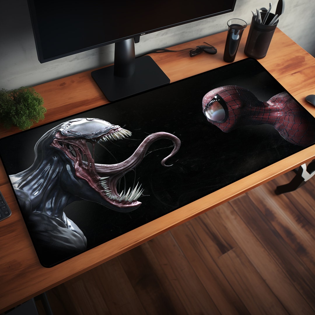 Venom and Spider Man Mouse Pad,marvel Desk Mat,rgb Led Mouse Pad,led ...