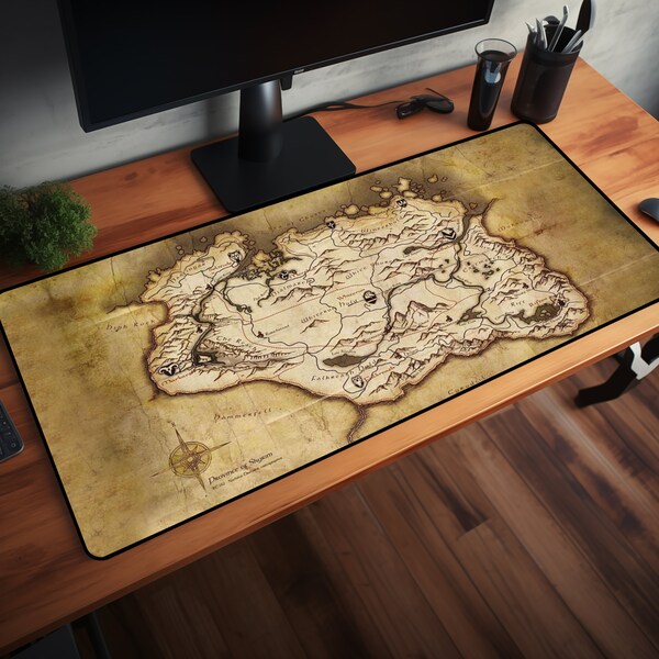 Gaming Desk Mat Skyrim - Etsy UK