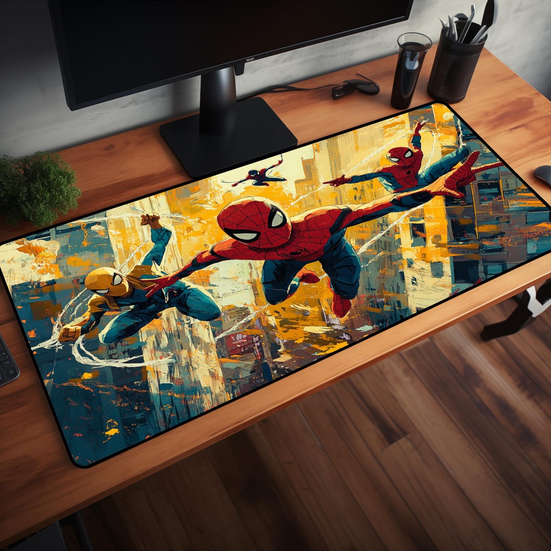 Spiderman & Spiderverse XXL Mousepad Set Unique Gift for Kids or Him ...
