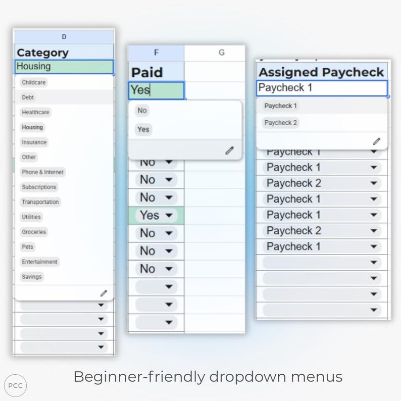 Paycheck Bill Tracker Spreadsheet | Monthly Bill Organizer | Google ...