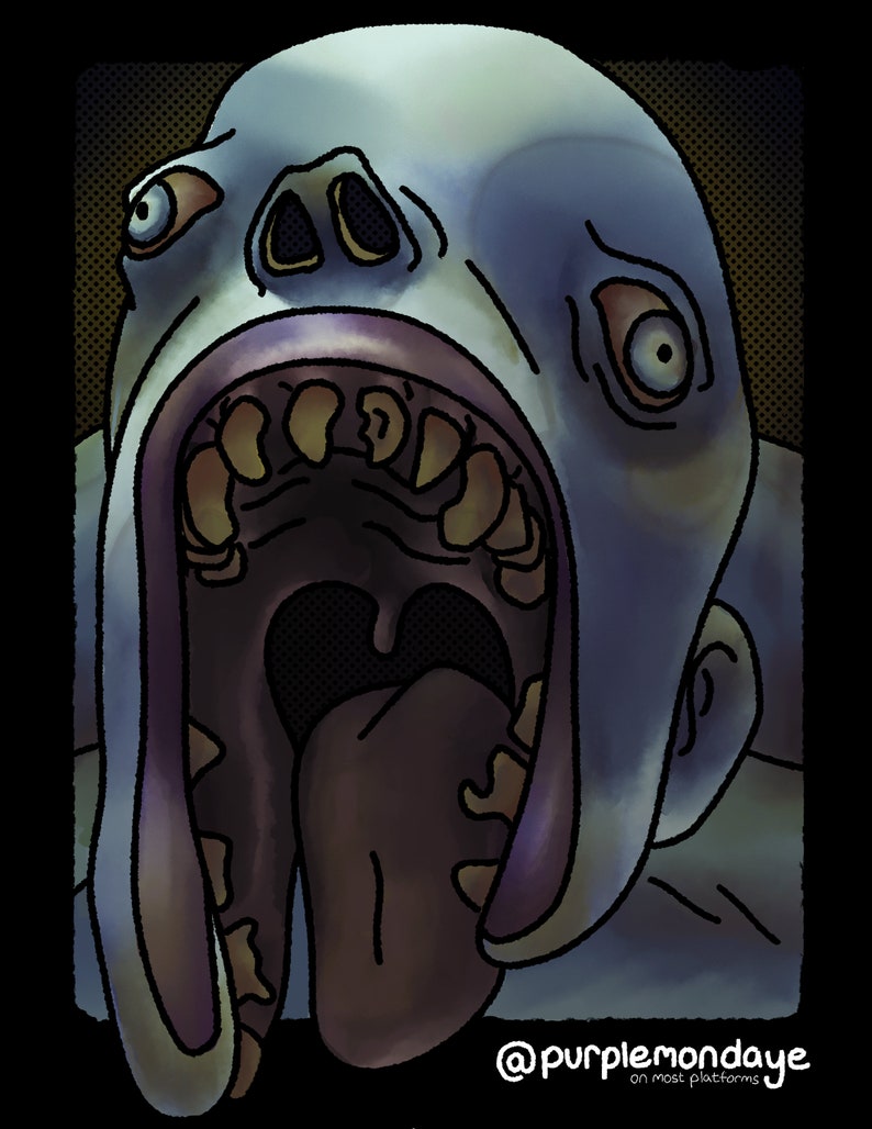 Monster Coloring Page, Creepy Adult Downloadable PNG Template - Etsy