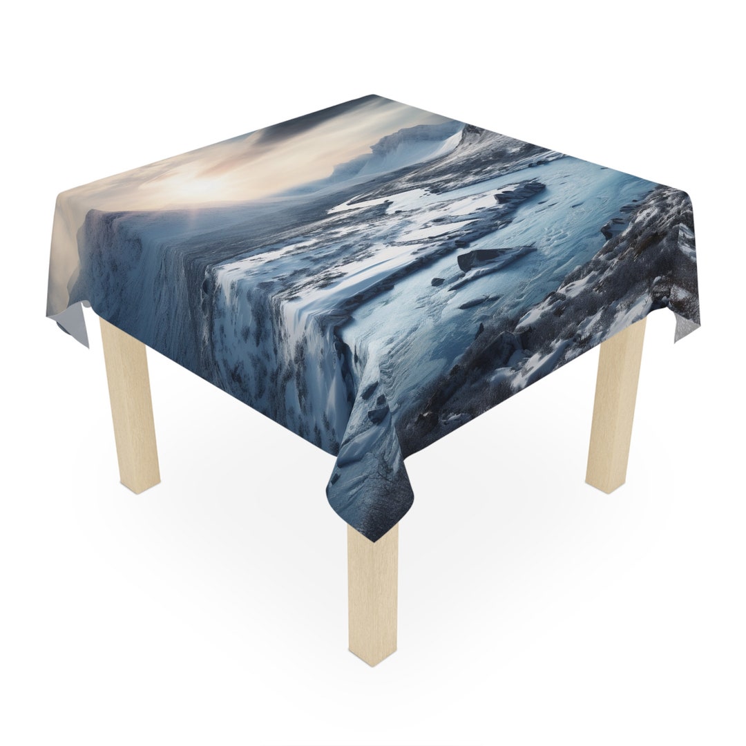 Frozen Winter River Tablecloth Decorative Christmas Tablecloth Winter ...