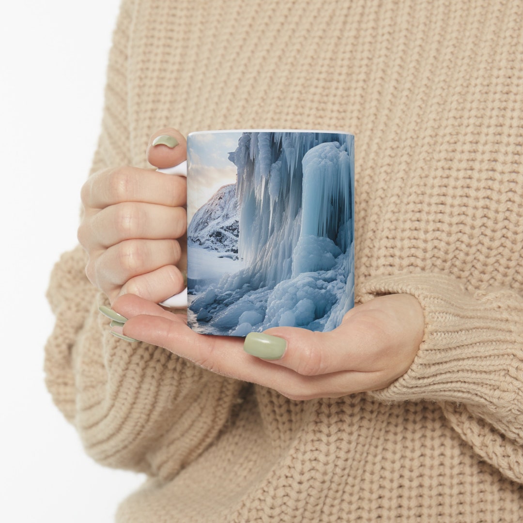 Frozen Waterfall Coffee Mug Winter Scene Coffee Mug Winter Themed ...