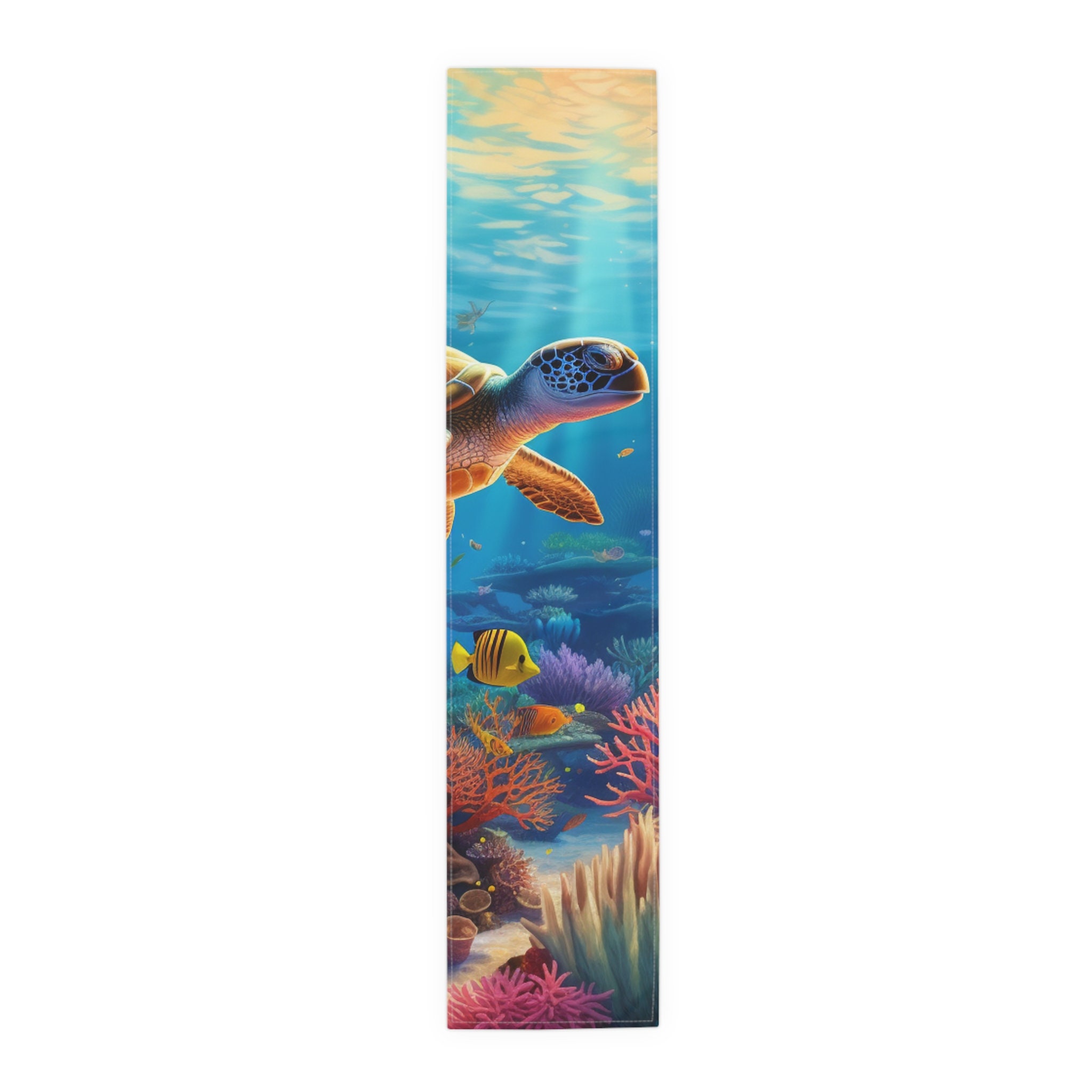 Sea Turtle Table Runner Sea Creature Table Runner Fish Themed Table ...