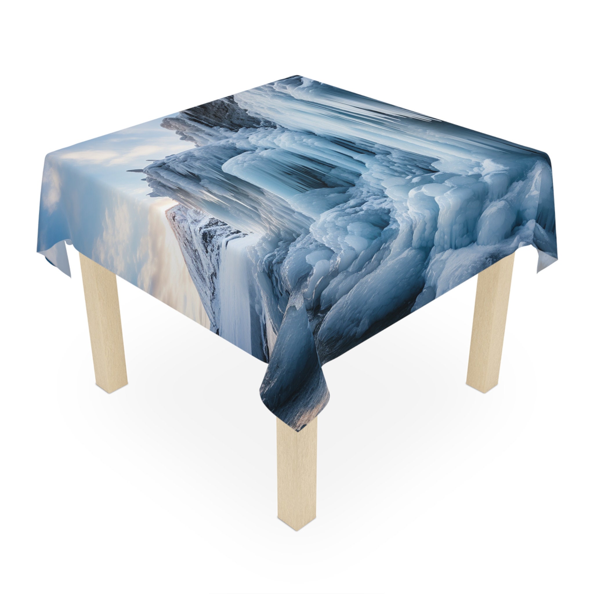 Frozen Waterfall Winter Tablecloth Decorative Christmas Tablecloth ...