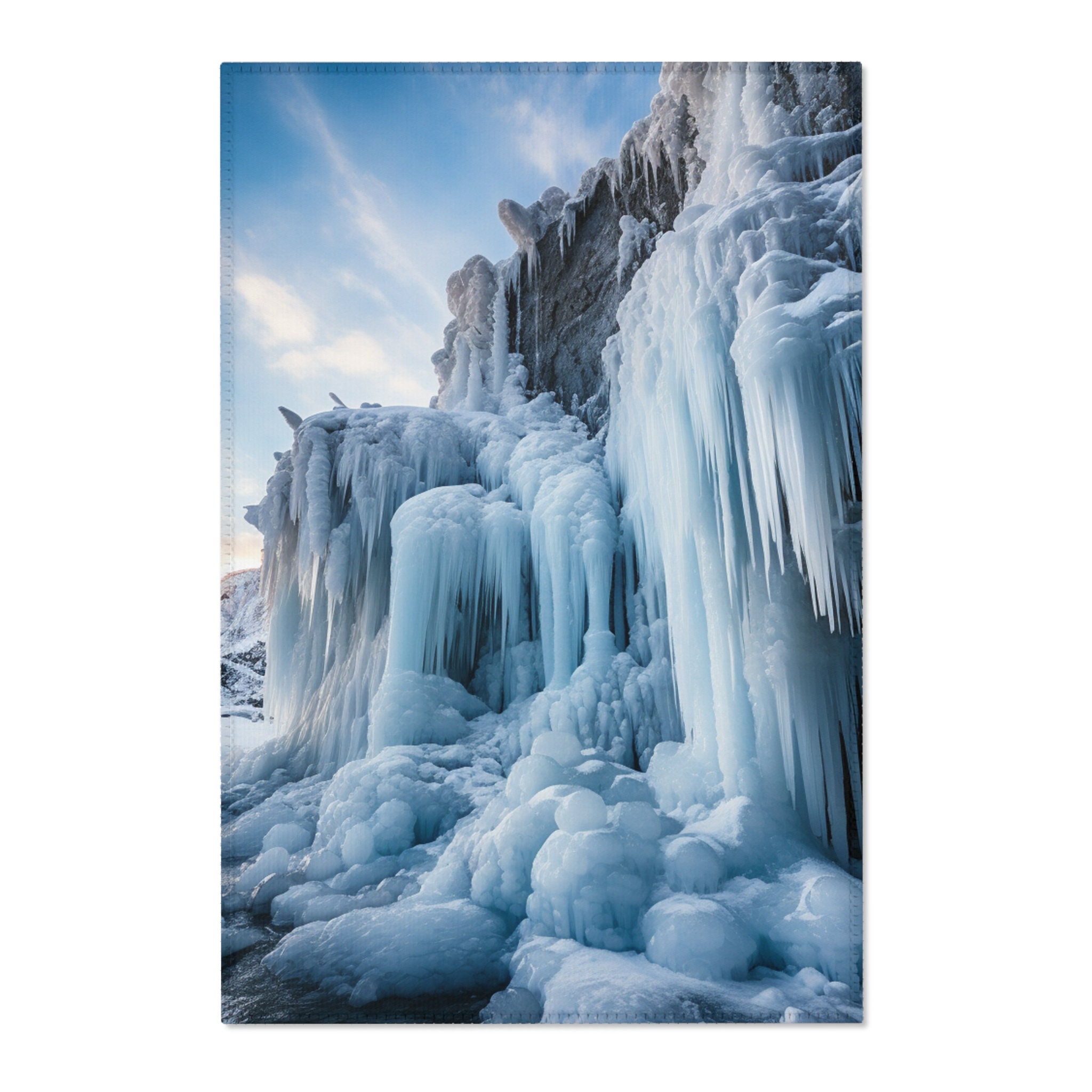 Frozen Waterfall Winter Area Rug Winter Themed Rug Winter Rug Salon Rug ...