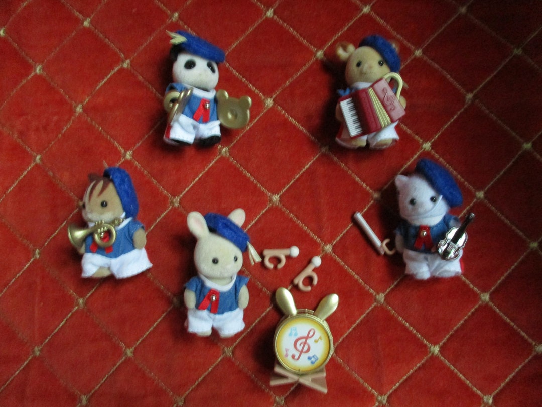 Sylvanian Families Sets Vintage 1980s Shirubania Bear Cat Hedgehog ...