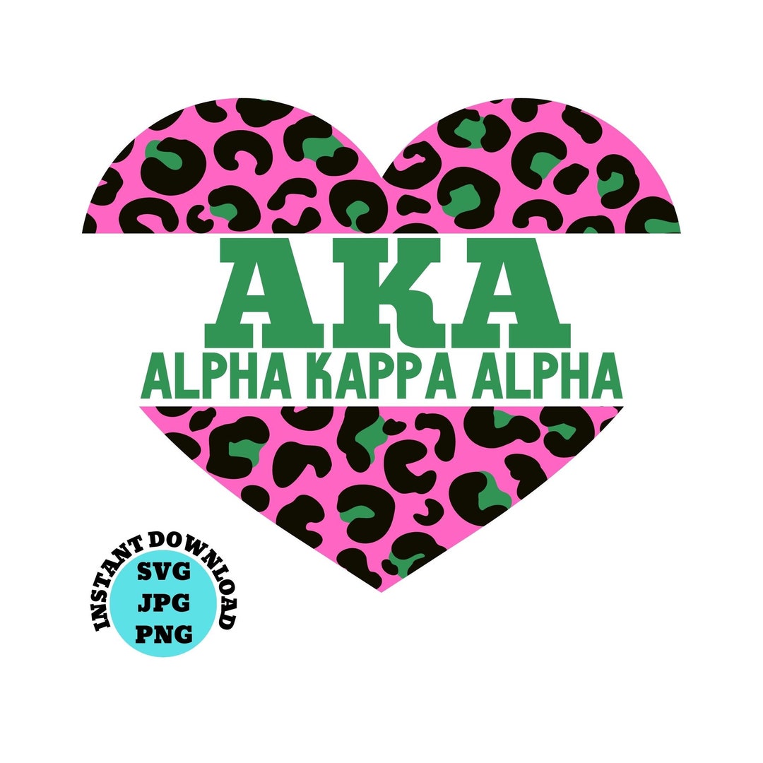 Alpha Kappa Alpha Cheetah Heart Digital Downloadable File SVG, PNG, JPG ...