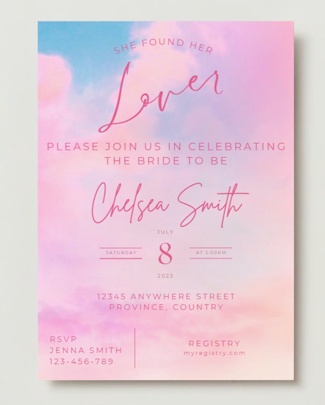 Taylor Swift Inspired Lover Themed Bridal Shower Invitation - Etsy