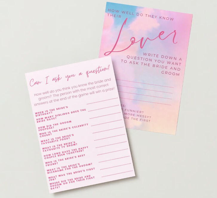 Taylor Swift Inspired Lover Themed Bridal Shower Bundle - Etsy