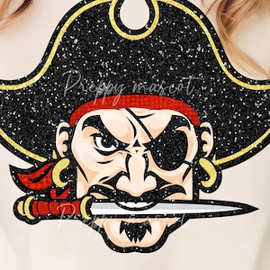 3 Red Glitter Pirate Buccaneers Mascot PNG 300 DPI Instant Download ...
