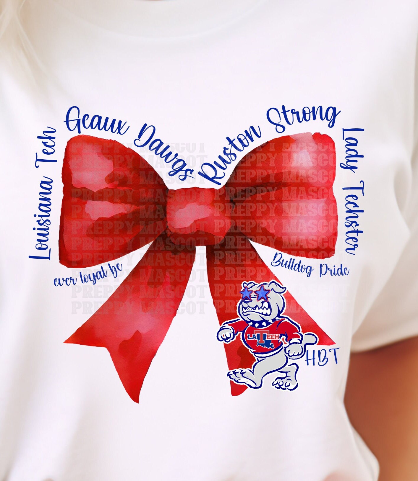 La Tech Bow PNG File for Sublimation Bulldogs Ribbon Shirts and Tumbler ...