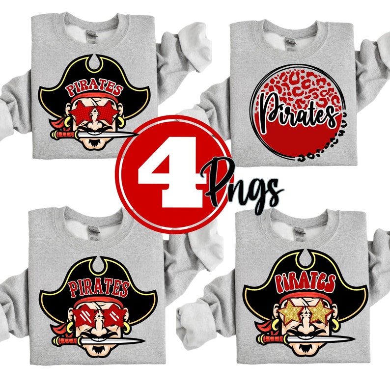 4 Preppy Pirate Mascot PNG Star Eyes Sunglasses Team Shirts Highschool ...