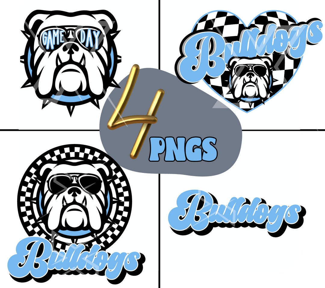 Preppy Light Blue Bulldog Mascot PNG Sunglasses Team Png Design for ...