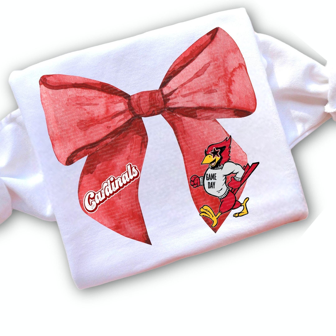 Cardinal Mascot PNG on Water Color Preppy Coquette Bow Star Eyes ...