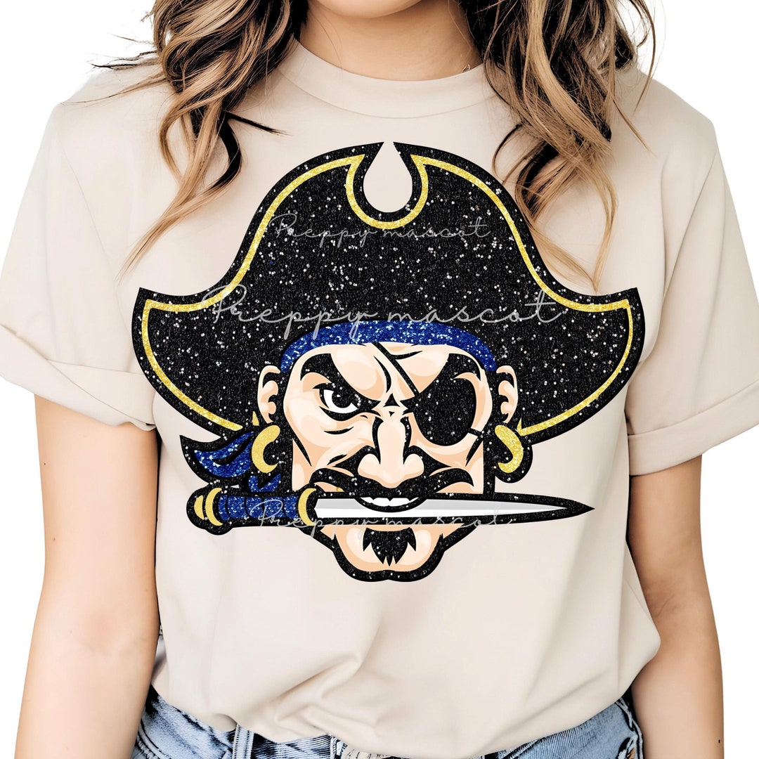 Blue Preppy Pirate Mascot PNG Buccaneer Png School Mascot With Knife ...