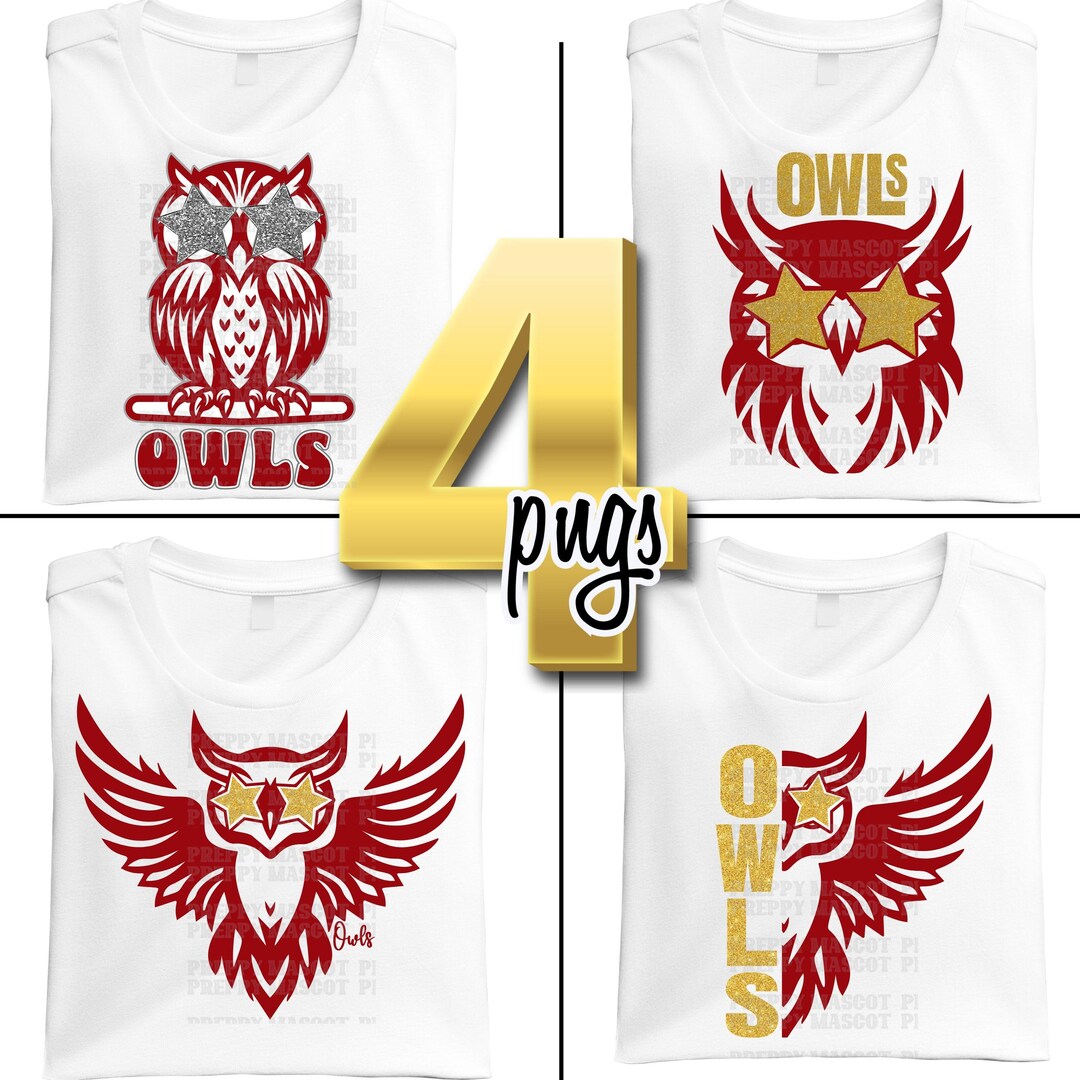Owl PNG Maroon Burgundy Owl Mascot With Star Eye Sunglass, Trendy ...