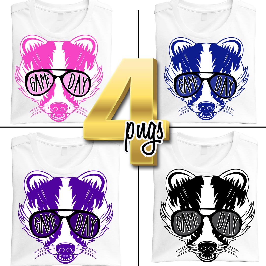 Badger PNG Pink Blue Purple Black Game Day Sunglasses, Trendy Preppy ...