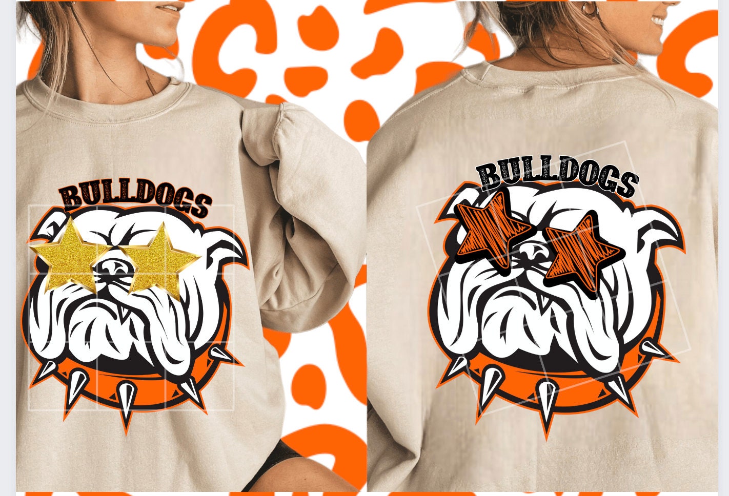 Preppy Bulldog Mascot PNG Sunglasses and Glitter for Spirit - Etsy