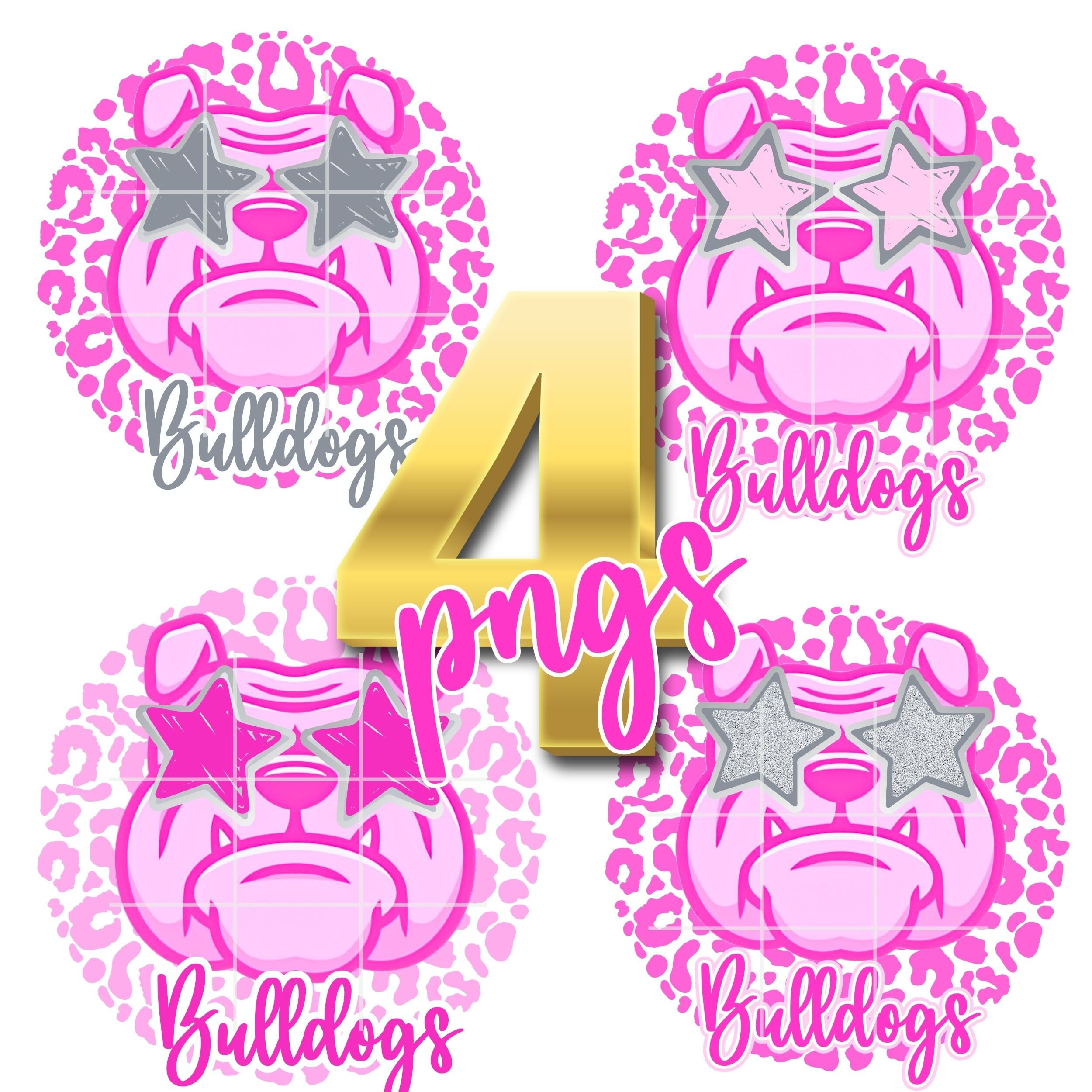 4 Preppy Pink Bulldog Mascot Leopard Circle PNG Star Eye Sunglasses ...