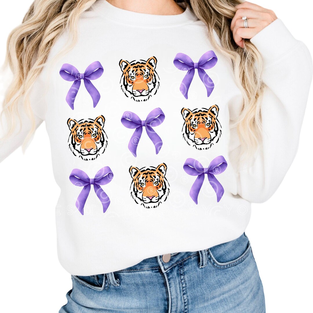 Purple Preppy Tiger PNG Coquette Bow Star Eye Sunglasses Trendy Preppy ...