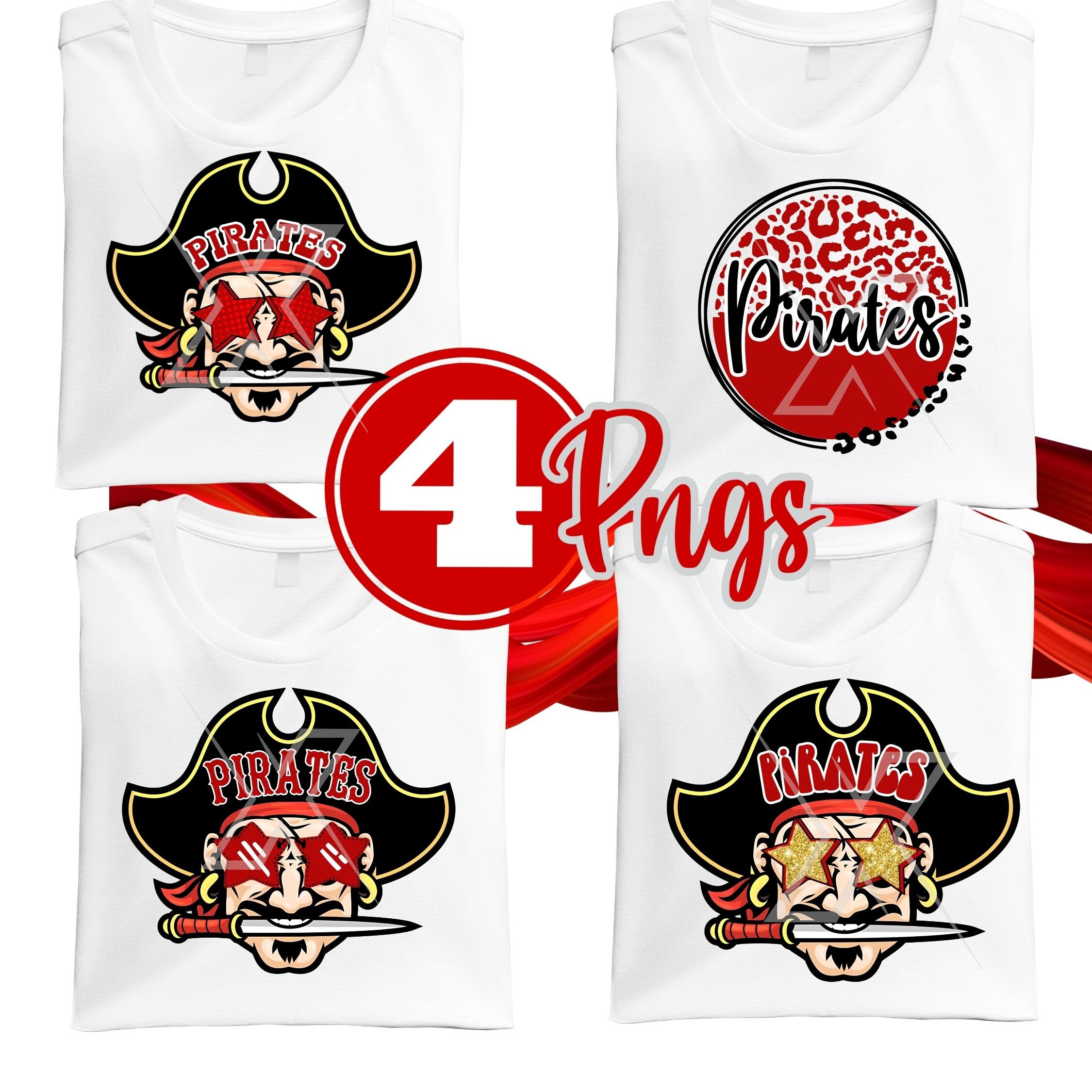 4 Preppy Pirate Mascot PNG Star Eyes Sunglasses Team Shirts Highschool ...