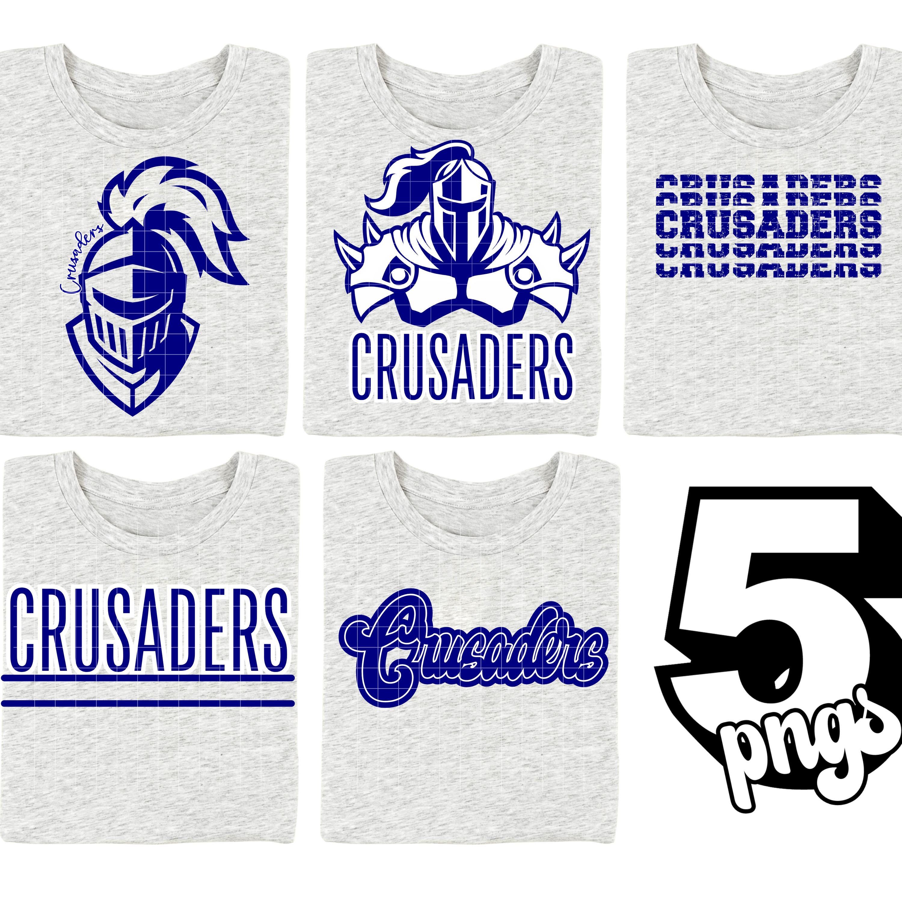 Preppy Blue Crusaders Mascot PNG for Game Day Team Spirit Shirts School ...