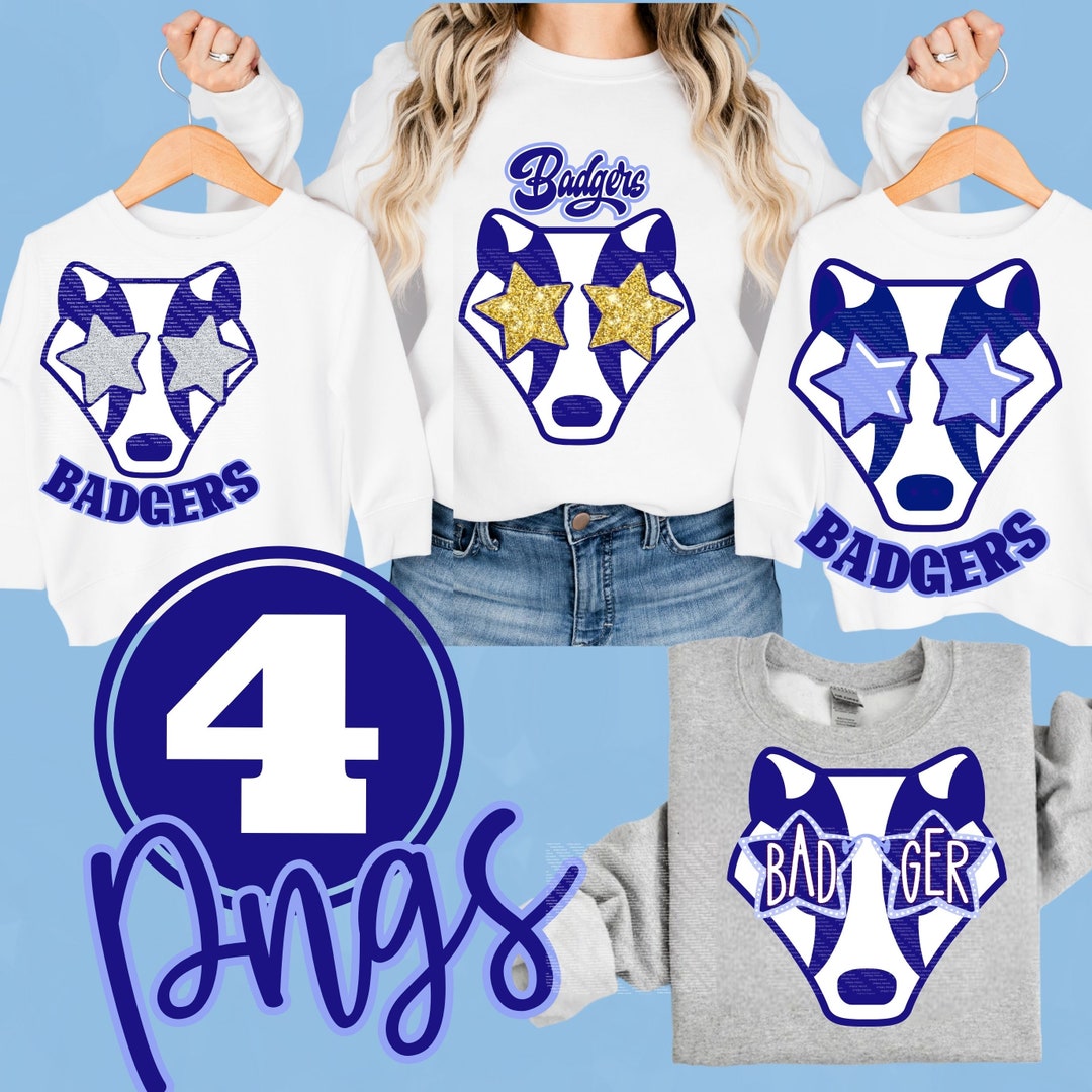 Preppy Blue Badger Mascot PNG Star Eyes Sunglasses Team Shirts High ...