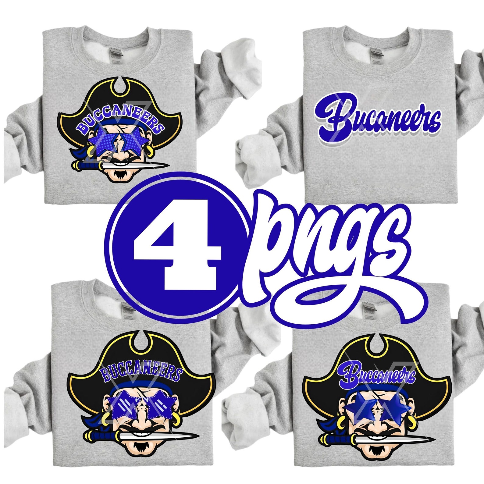 4 Preppy Buccaneers Mascot PNG Star Eyes Sunglasses Team Shirts High ...